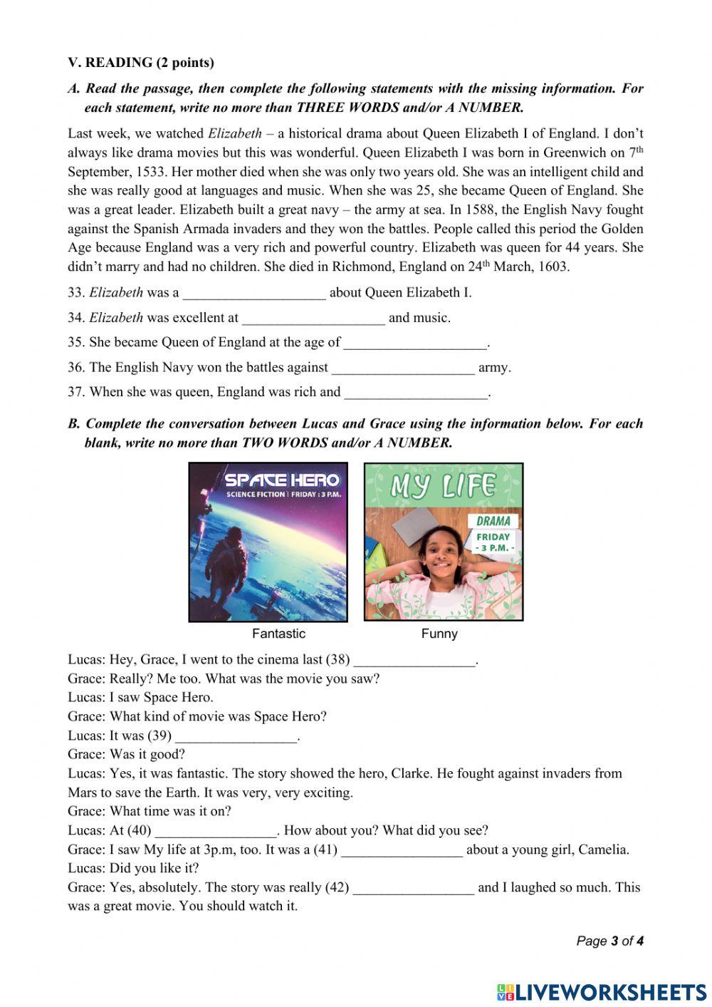 Ta6sw7 worksheet | Live Worksheets