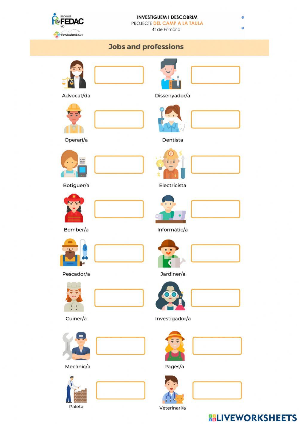 Jobs in English exercise | Live Worksheets