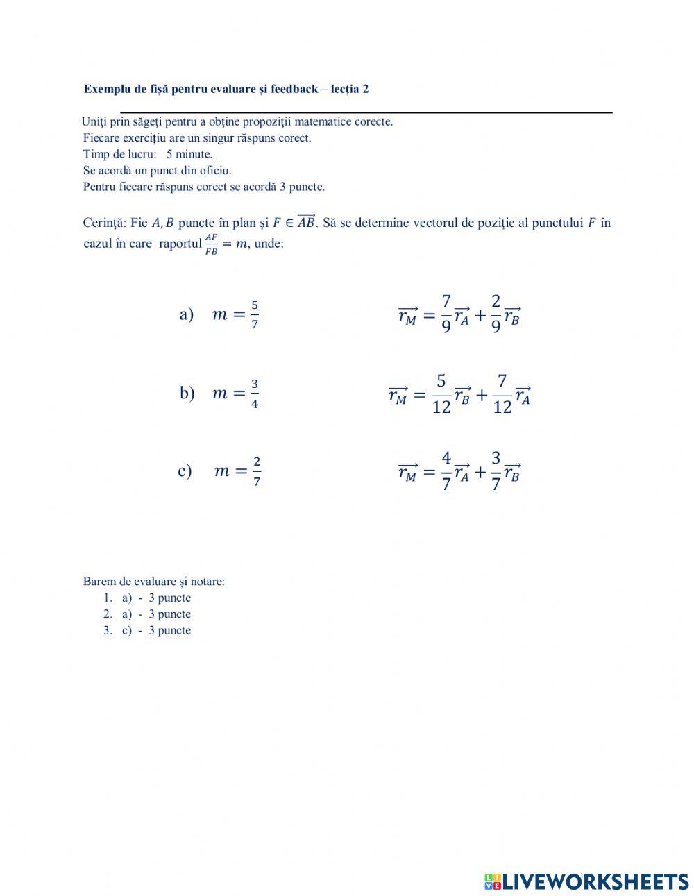 Vector de pozit… | Free Interactive Worksheets | 2205486