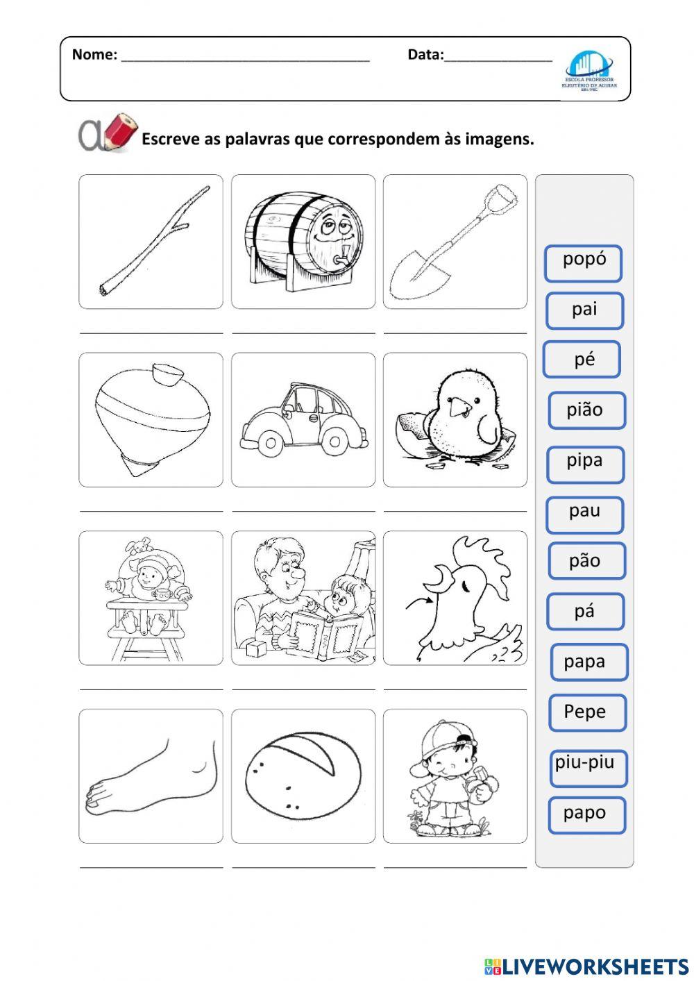 Letra p online exercise for 1ºano | Live Worksheets