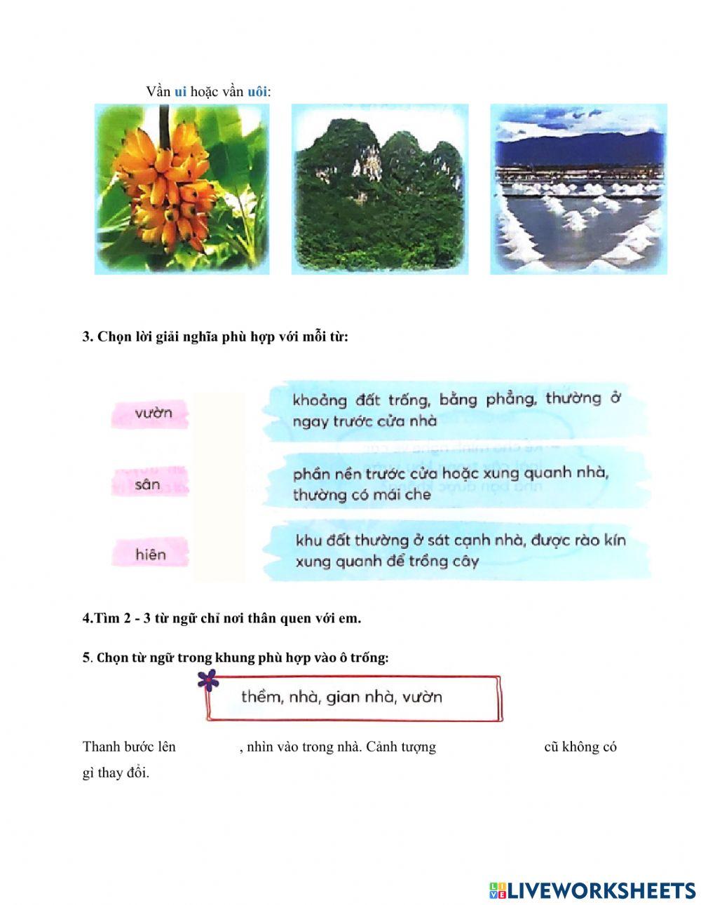 Vietnamese online pdf worksheet for 2 | Live Worksheets