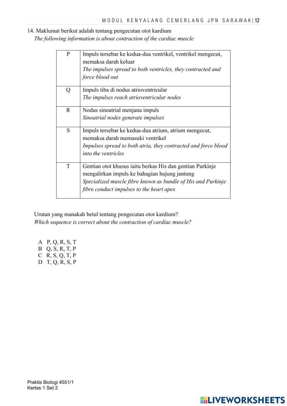 Biologi worksheet for Grade 12 | Live Worksheets