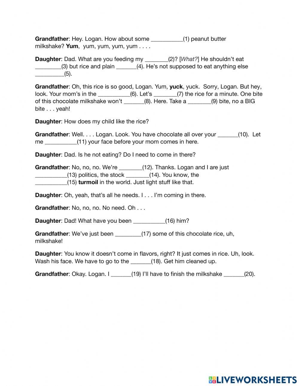 Day 2 exercise for 3 | Live Worksheets