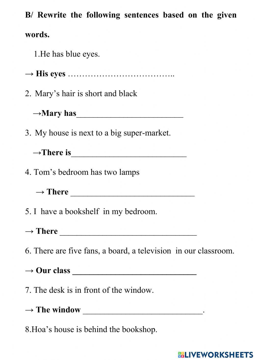 English 6 online pdf worksheet | Live Worksheets