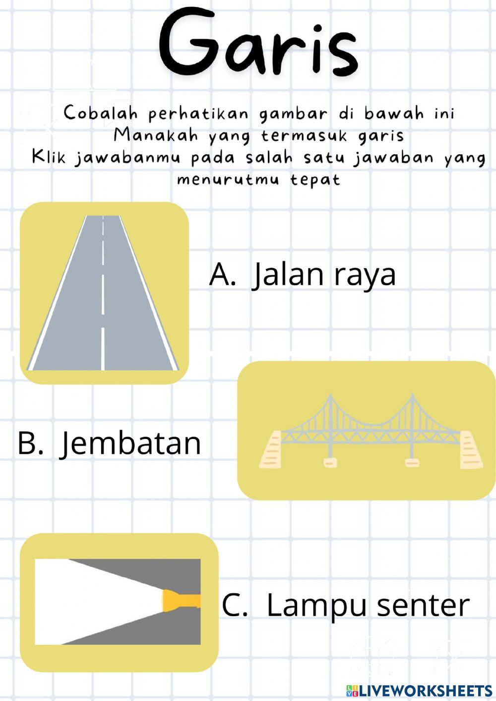 Garis dan sudut 1 worksheet | Live Worksheets
