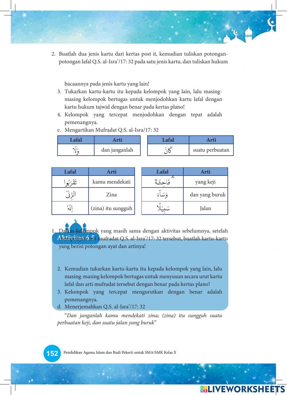 Lkpd interaktif pai dan budi pekerti worksheet | Live Worksheets