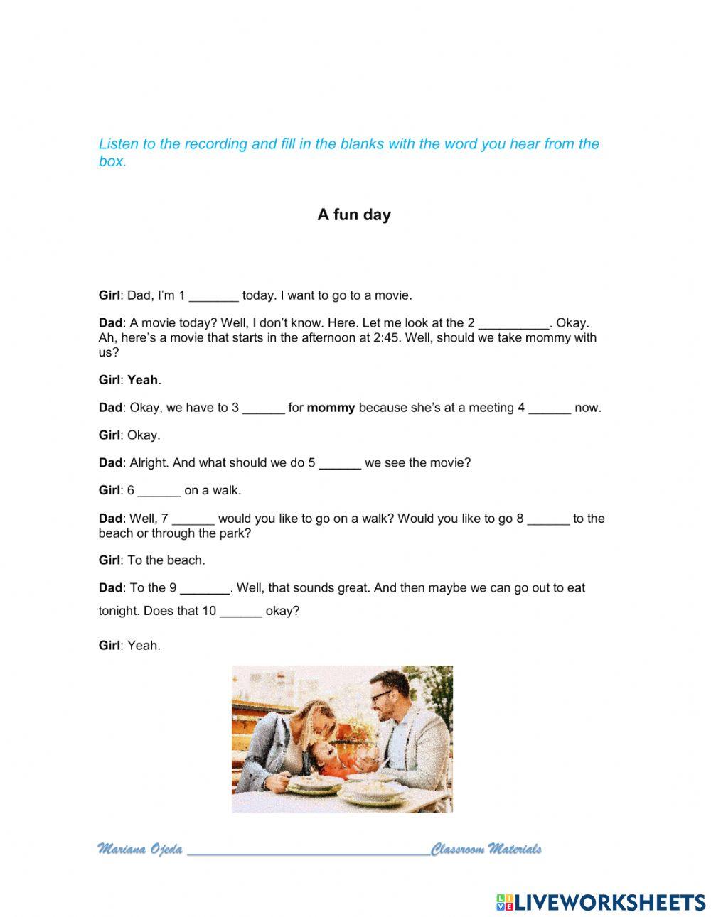 A1- Listening & Reading Recovery Activity Units 3-5-6 worksheet | Live ...
