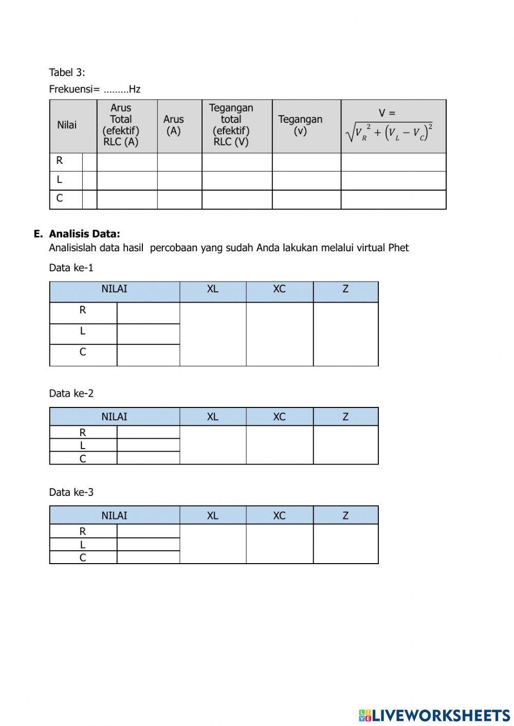 LKPD RANGKAIAN RLC 2491686 | muliarusmawati | Live