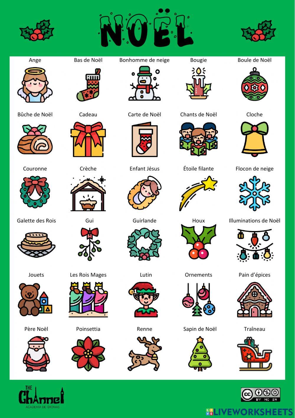 NOËL - Vocabula… | Free Interactive Worksheets | 2230385