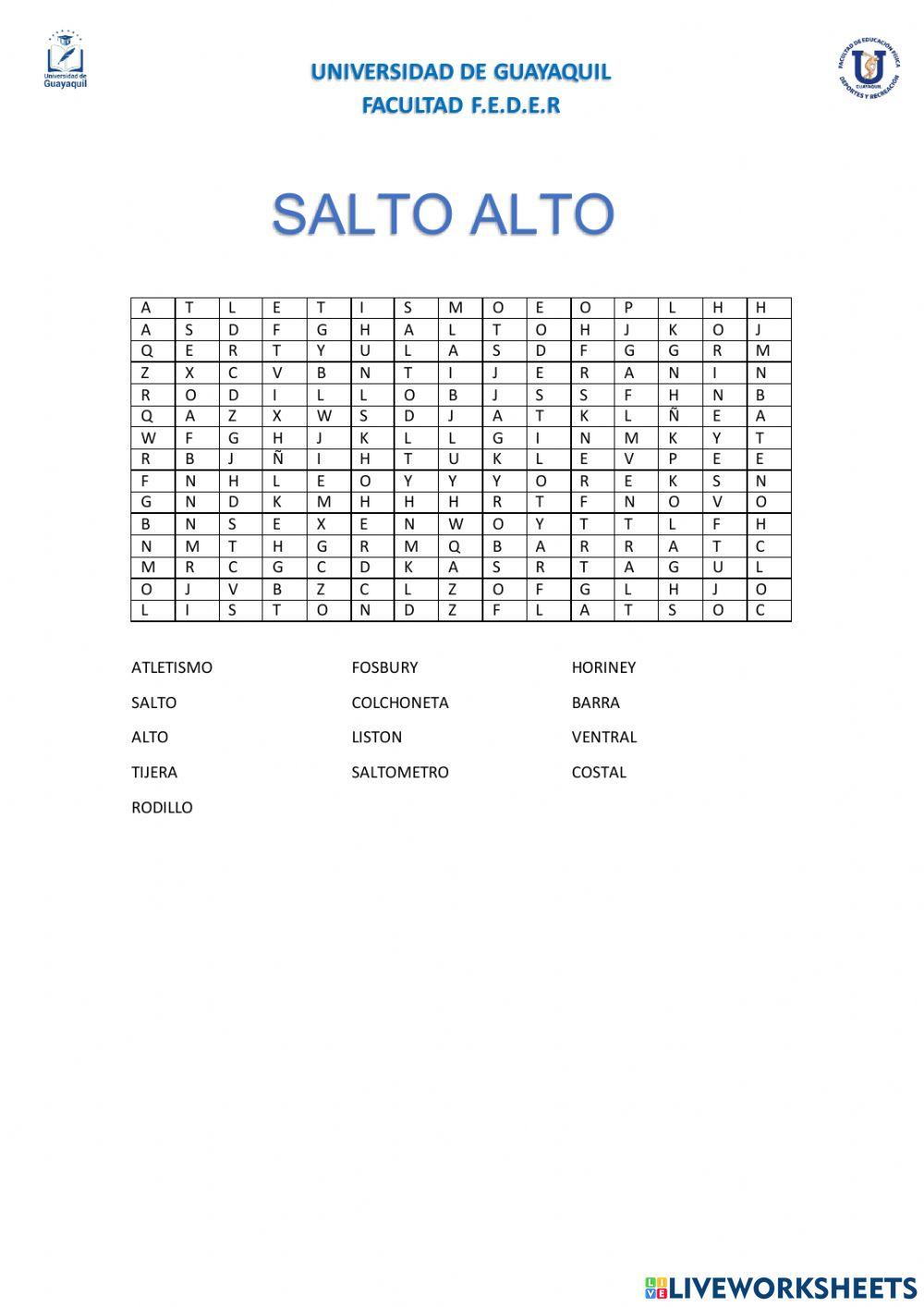 Salto Alto online exercise for | Live Worksheets