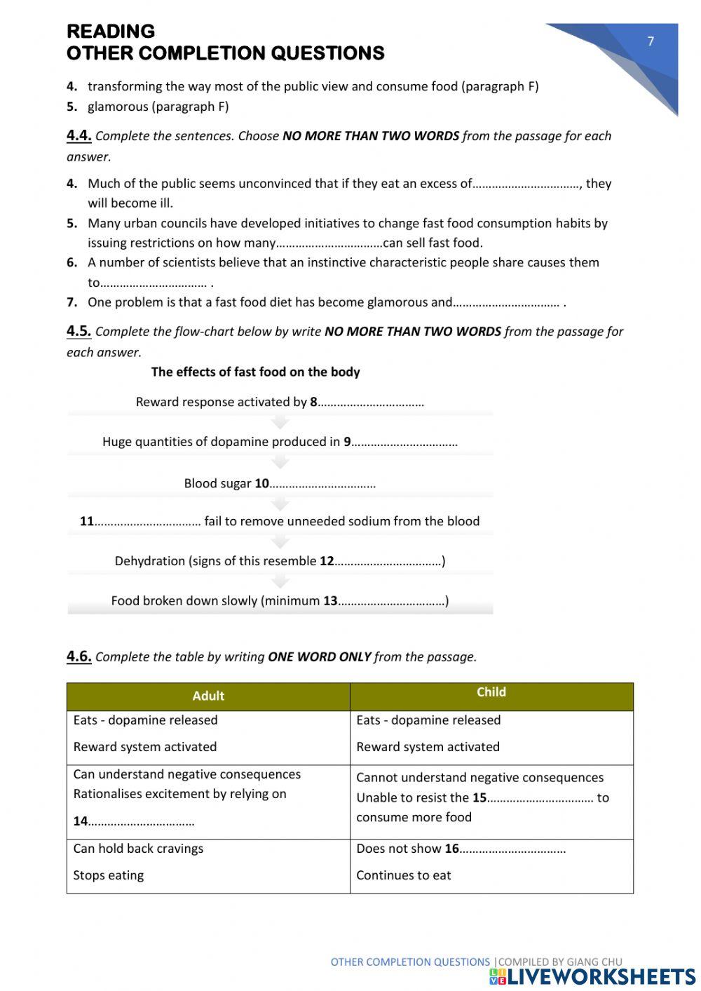 Ielts reading c… | Free Interactive Worksheets | 2240193