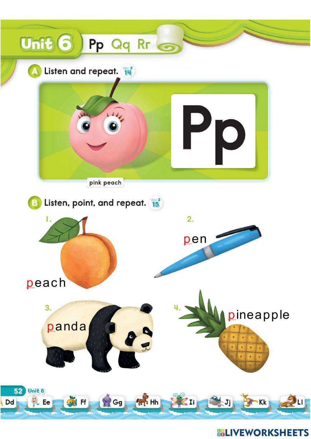 Letter P exercise for 1 | Live Worksheets