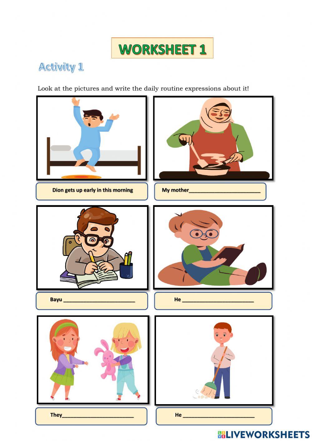 Daily routines online exercise for eighth | Live Worksheets