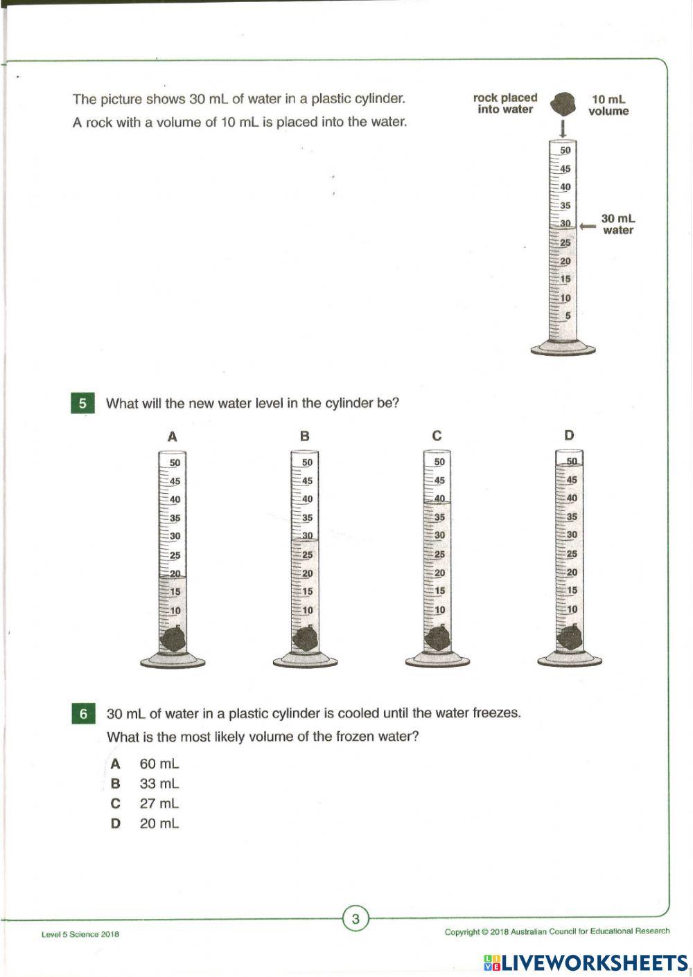 PYP5 -ACER Practice Science paper 1138 | Alila123
