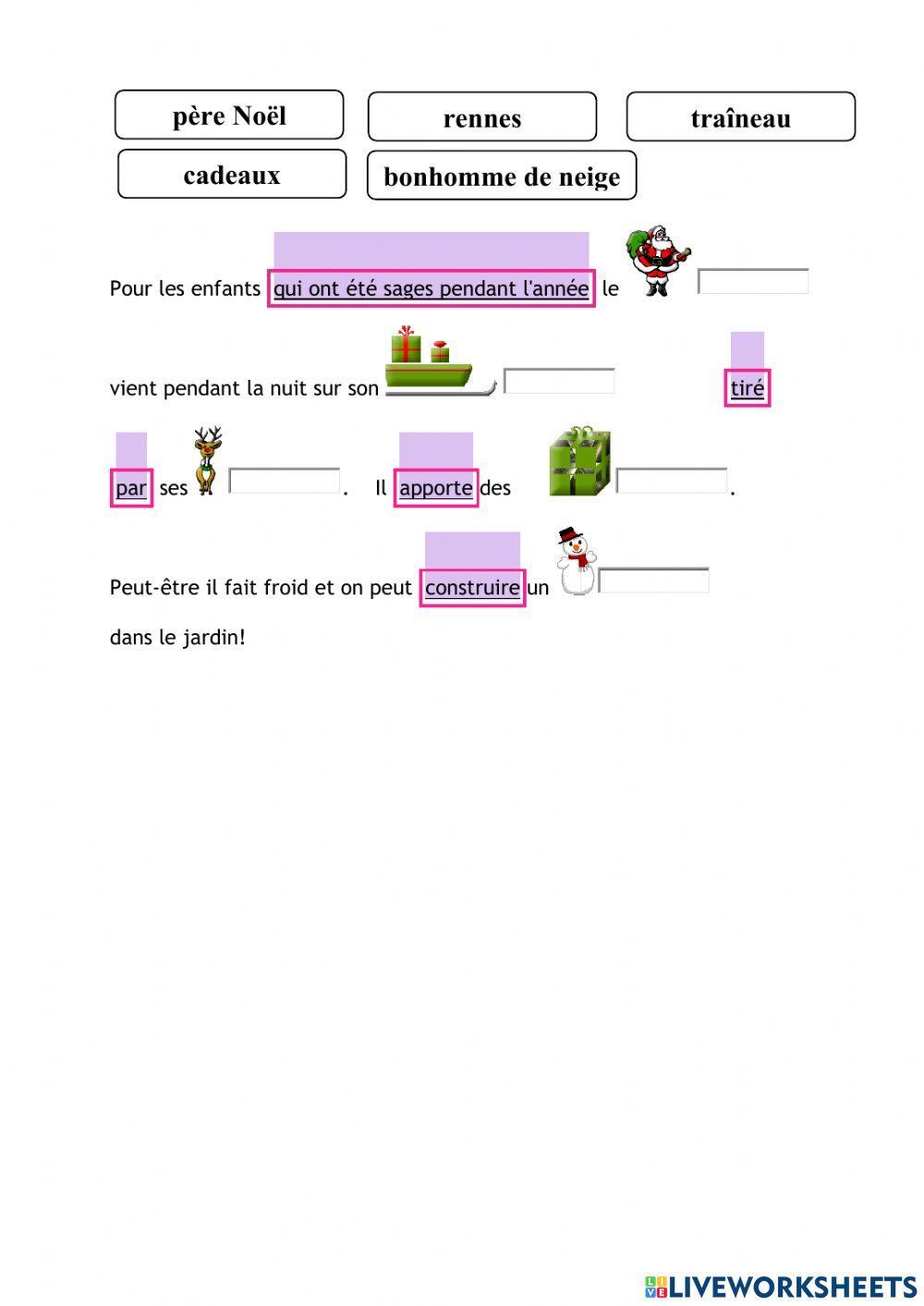 Noel | Free Interactive Worksheets | 2885401