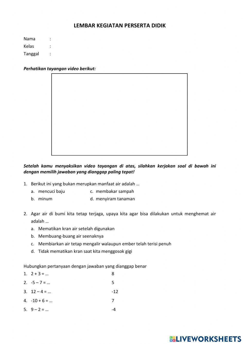 Literasi Numerasi | Live Worksheets