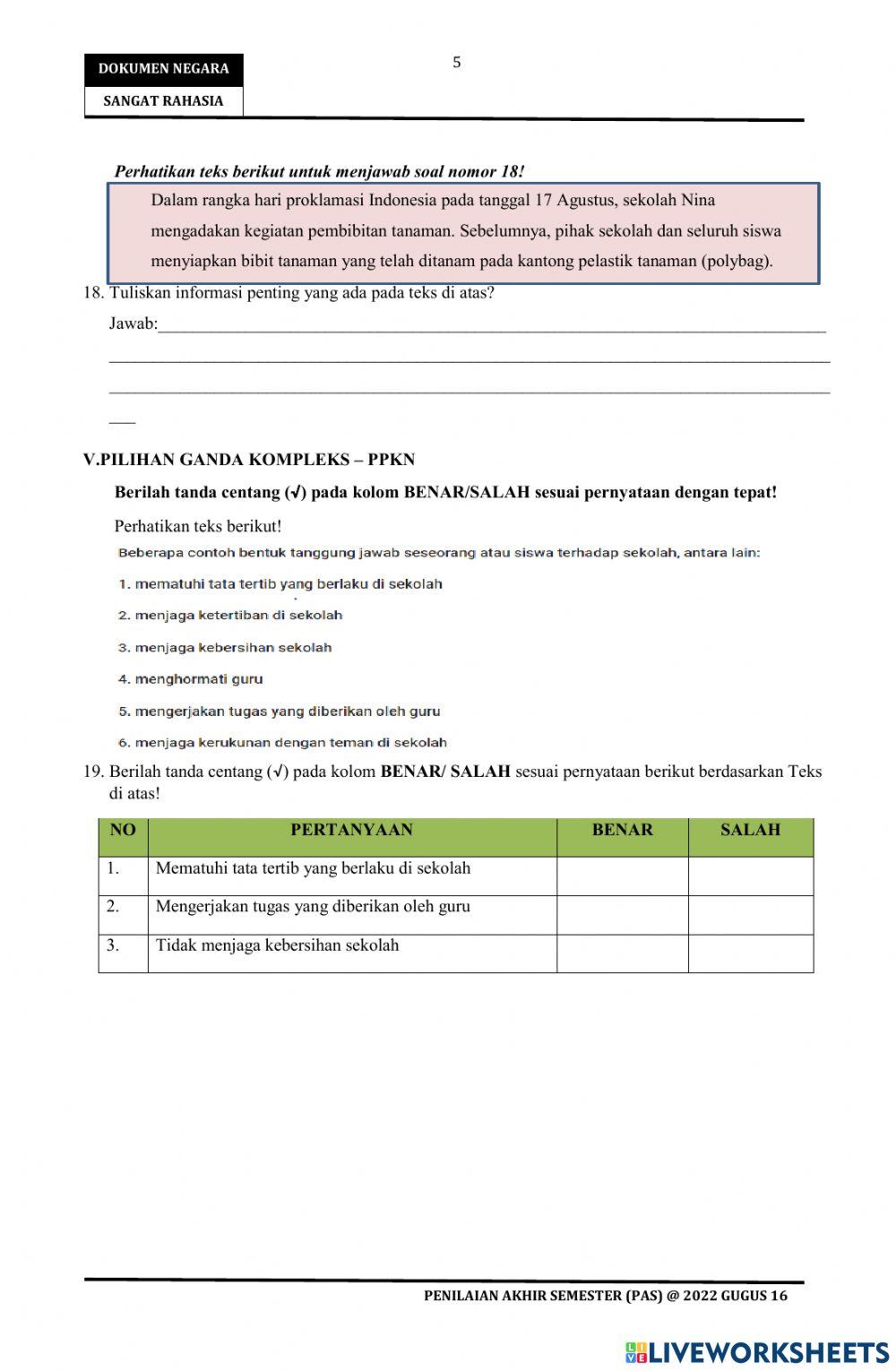 Pas tema 2 online activity for 5 | Live Worksheets
