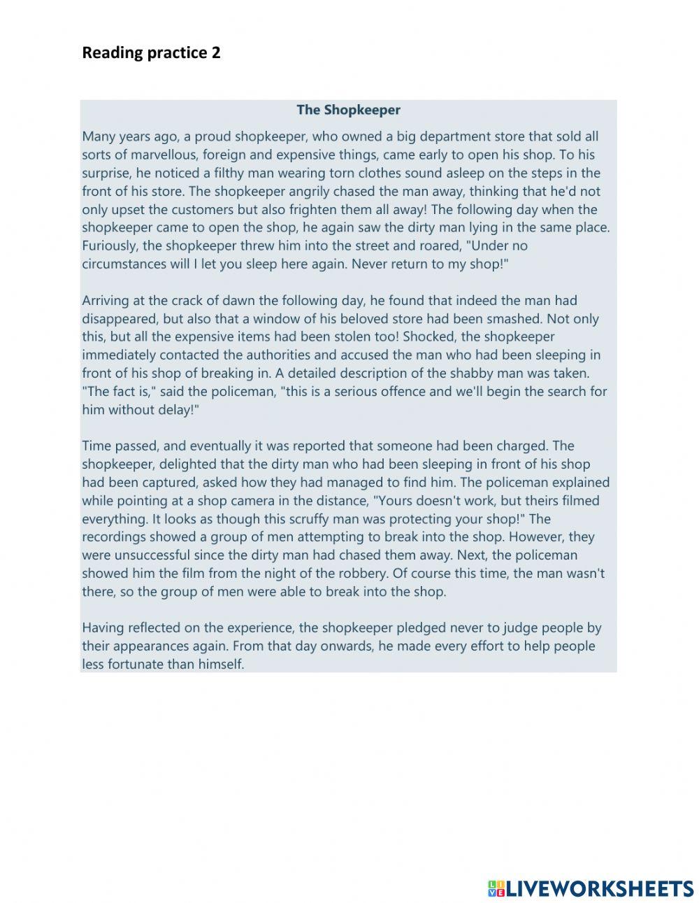 Grade 12 Readin… | Free Interactive Worksheets | 6919741