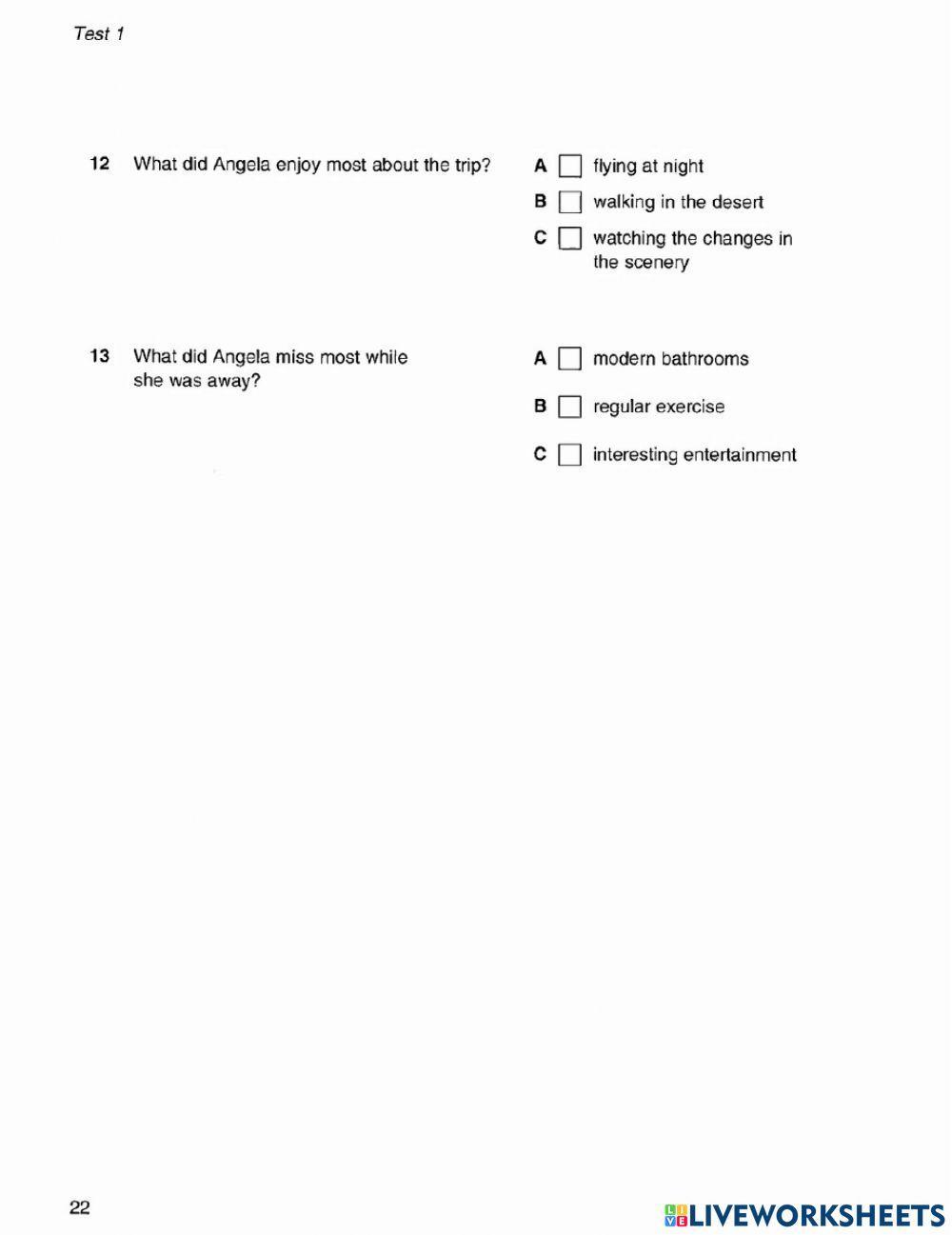 PET exam - listening worksheet | Live Worksheets