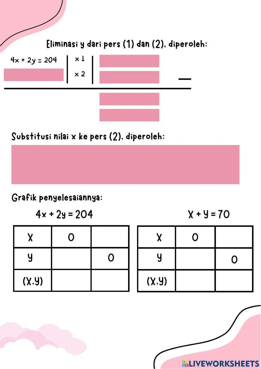 Spldv interactive exercise for 8 | Live Worksheets