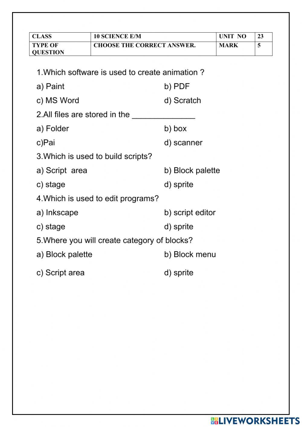 Sslc science (e-m) unit.23.VISUAL COMMUNICATION worksheet | Live Worksheets