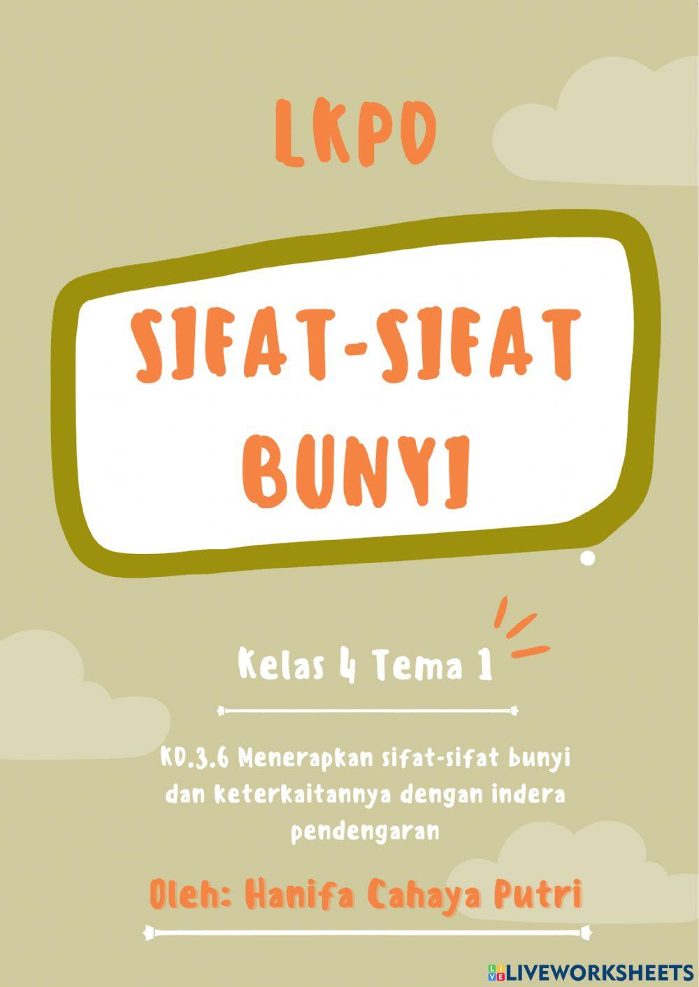 Lkpd sifat-sifat bunyi 2242236 | Hanifa Cahaya Putri