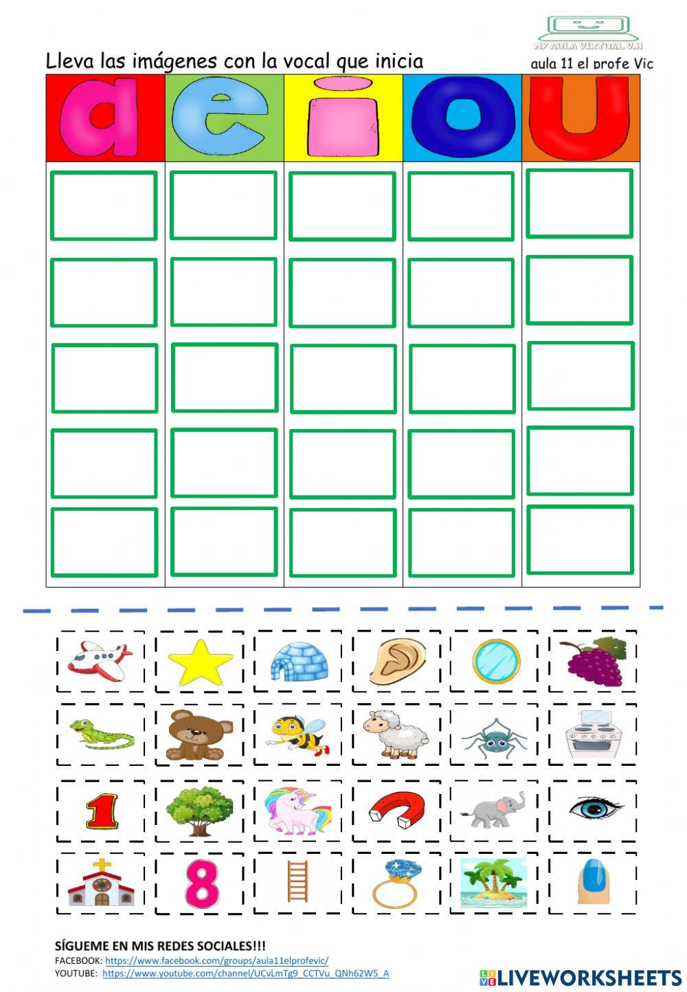 Las vocales online exercise for primer grado | Live Worksheets