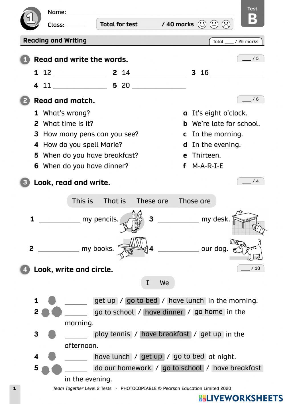 TT2 Test online exercise for | Live Worksheets