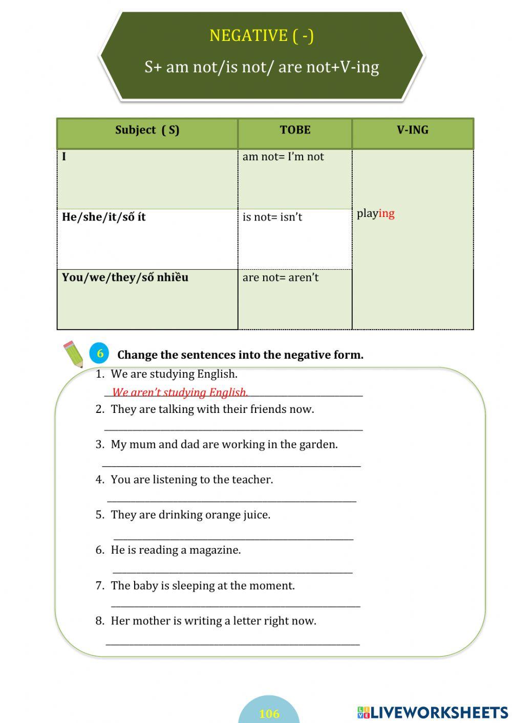 Unit 12: Present continuous online exercise for | Live Worksheets