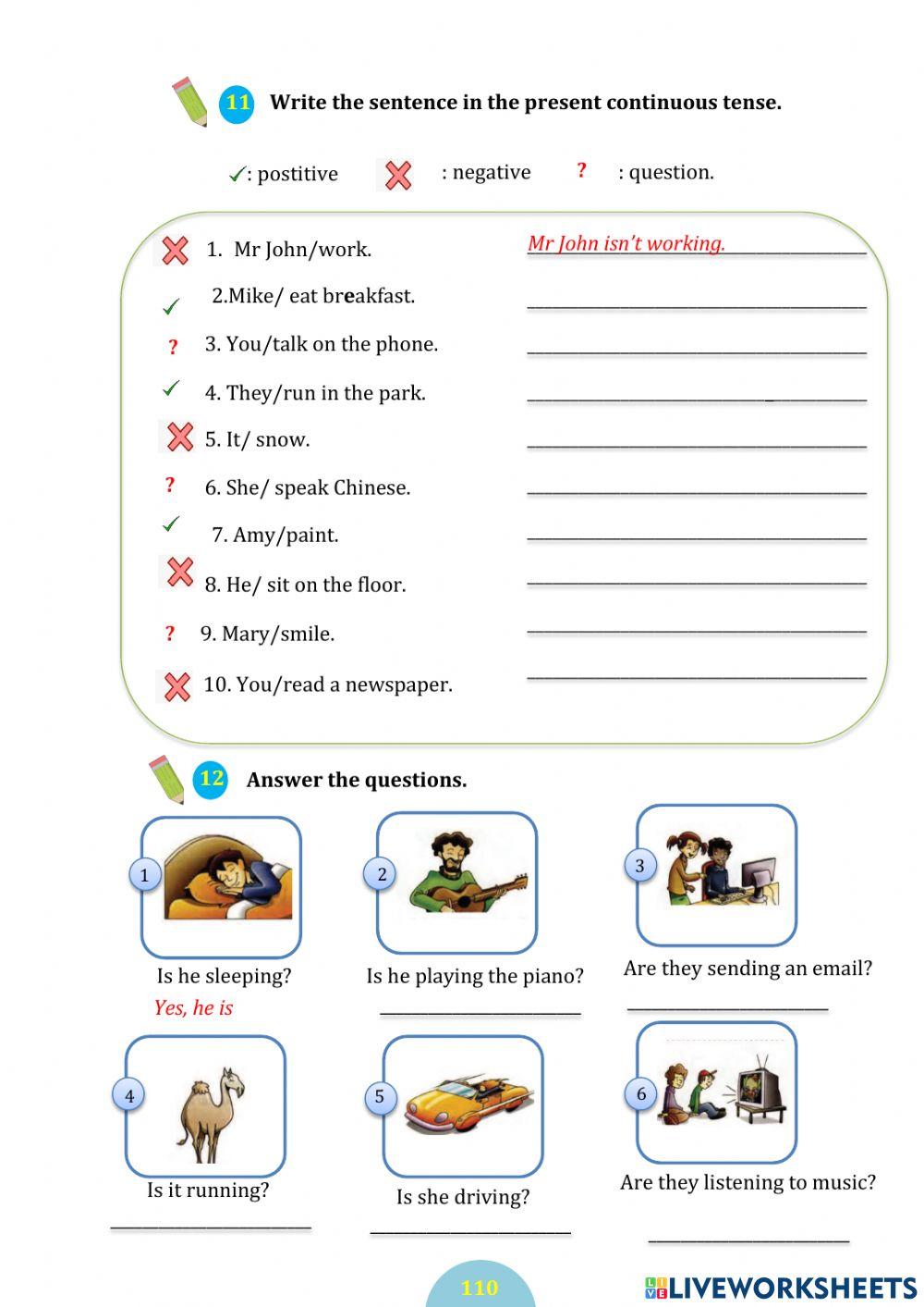 Unit 12: Present continuous online exercise for | Live Worksheets
