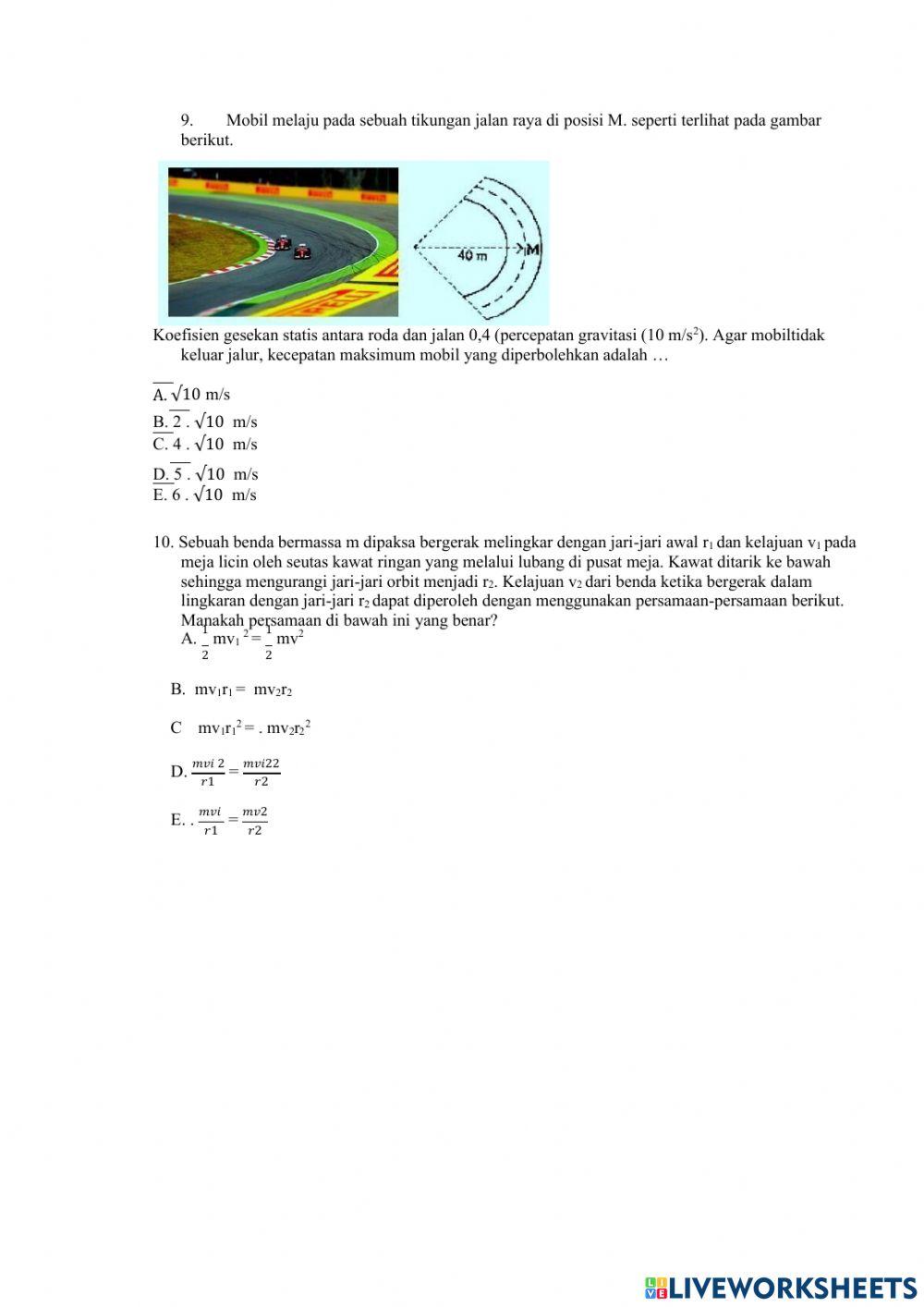 Pdf online activity: Fisika | Live Worksheets