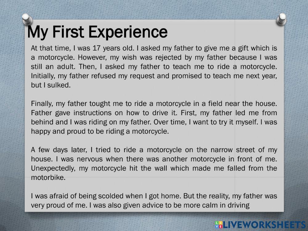 Lkpd 1 recount text online exercise for X | Live Worksheets