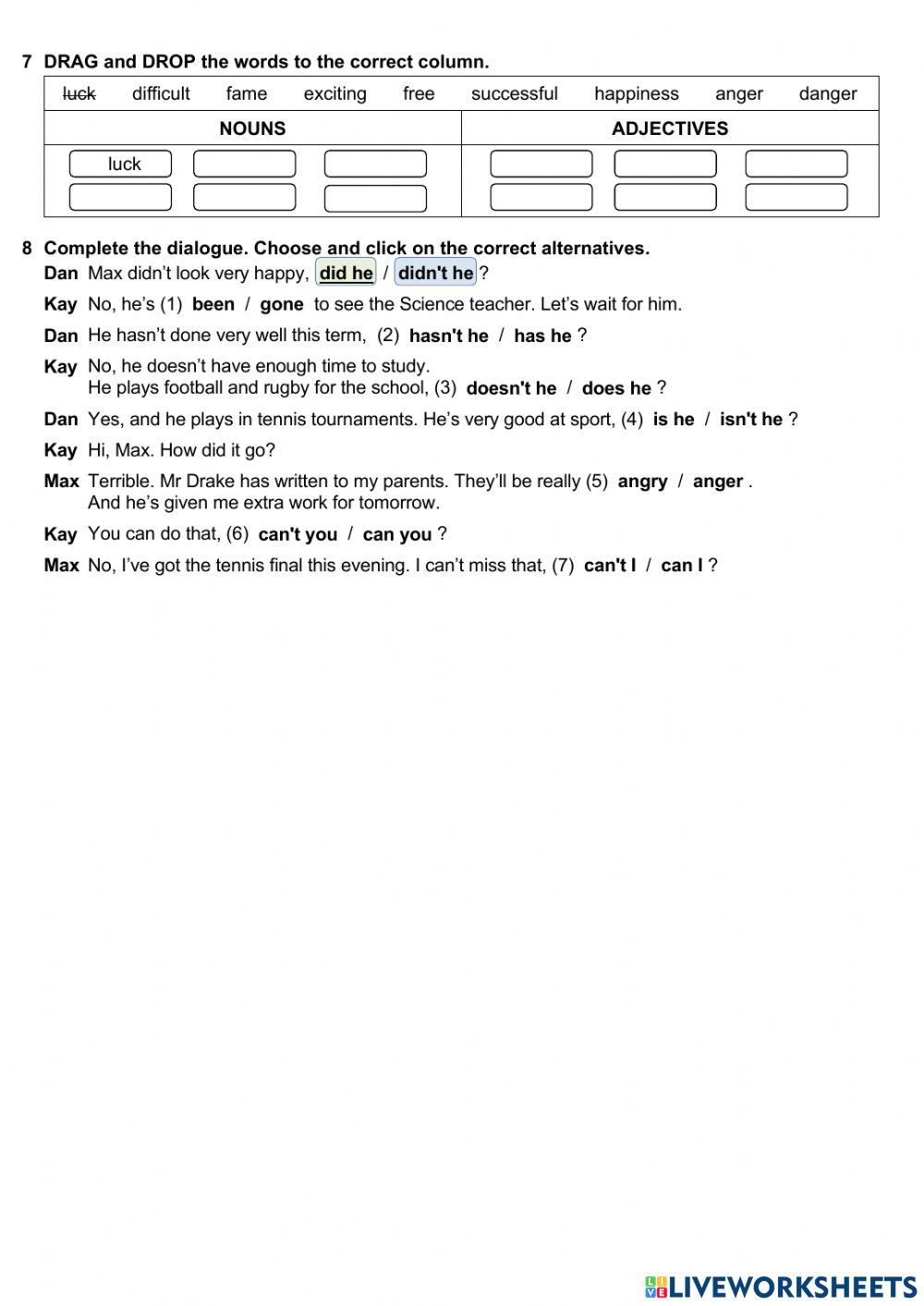 P4-Unit 2 online exercise for | Live Worksheets