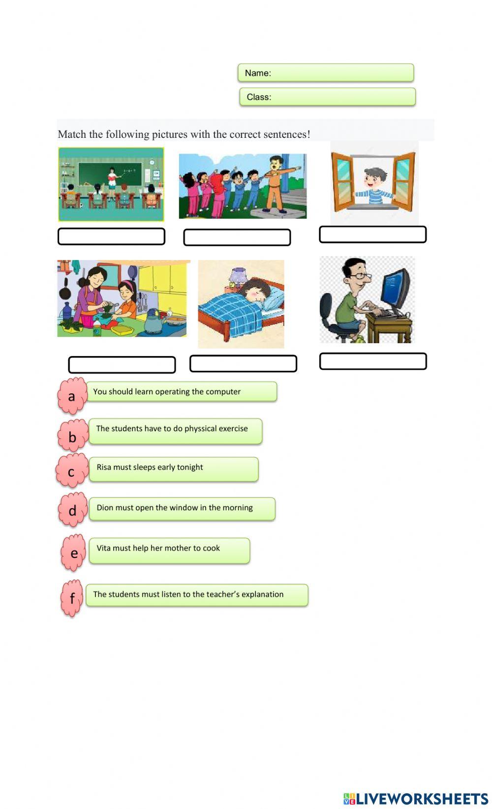 Obligation online exercise for 8 Grader | Live Worksheets