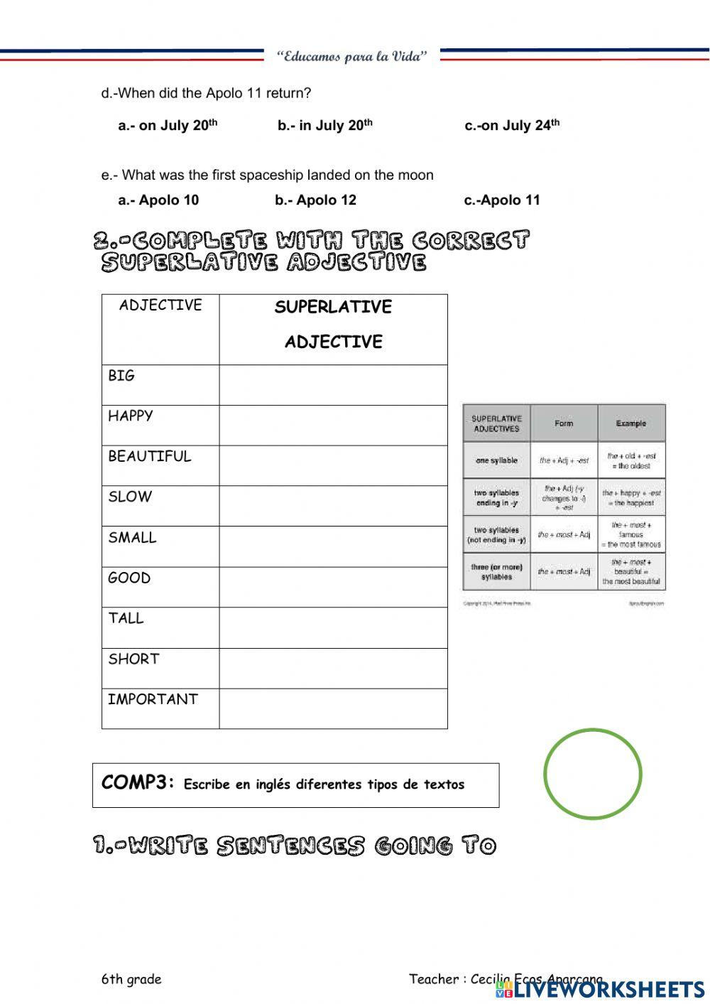 Future online exercise for 6TO | Live Worksheets