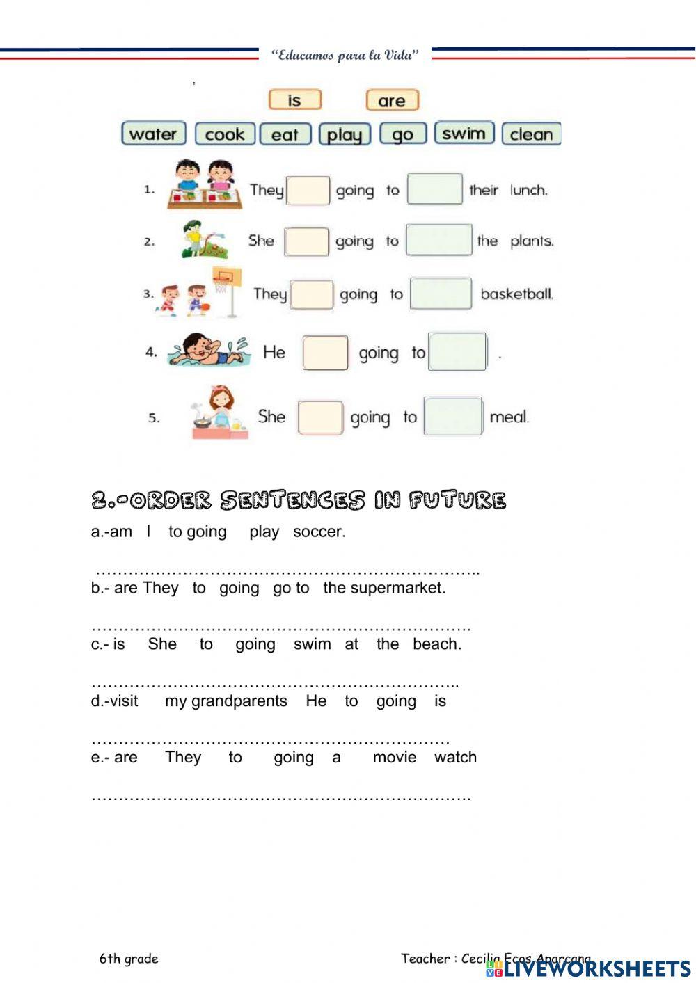 Future online exercise for 6TO | Live Worksheets