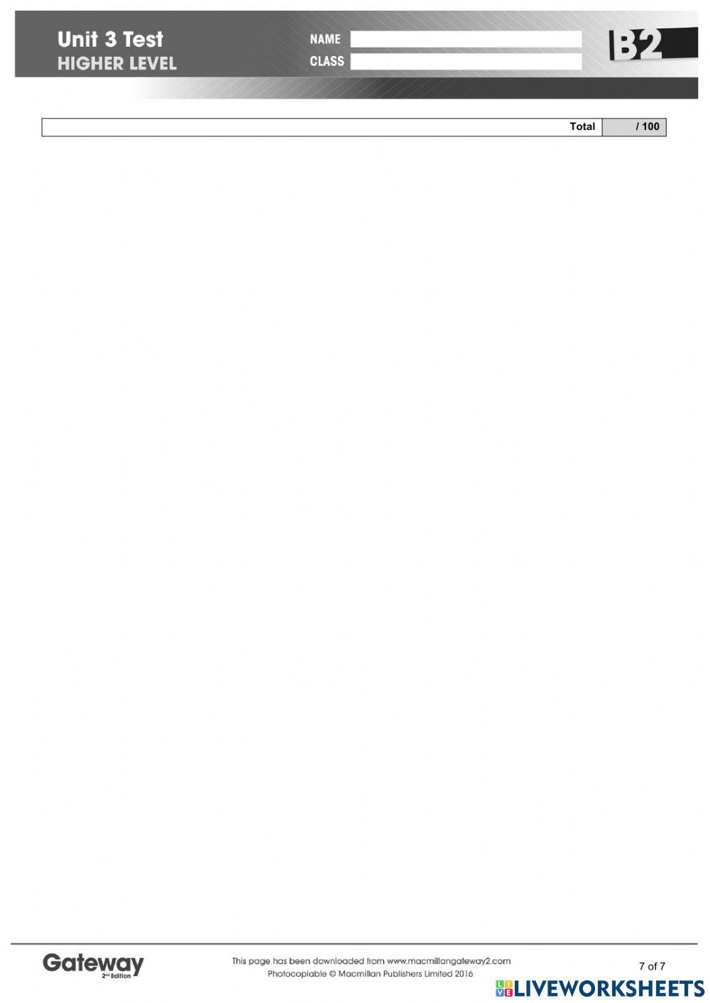 Gateway B2 Unit… | Free Interactive Worksheets | 6920228