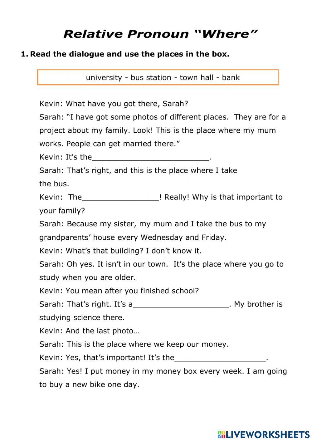 parent letter link online exercise for | Live Worksheets