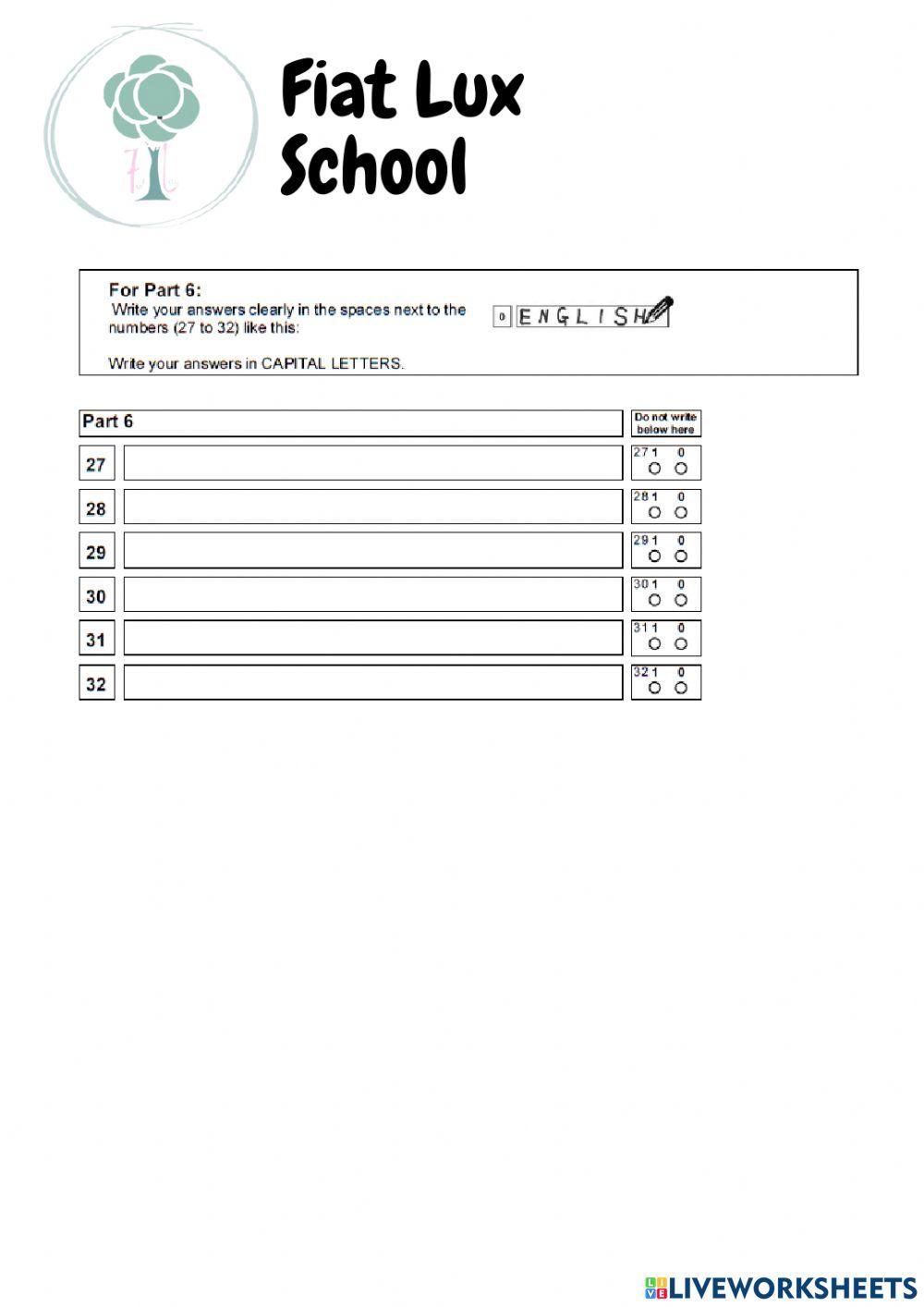 B1 Answer-s KEY worksheet | Live Worksheets