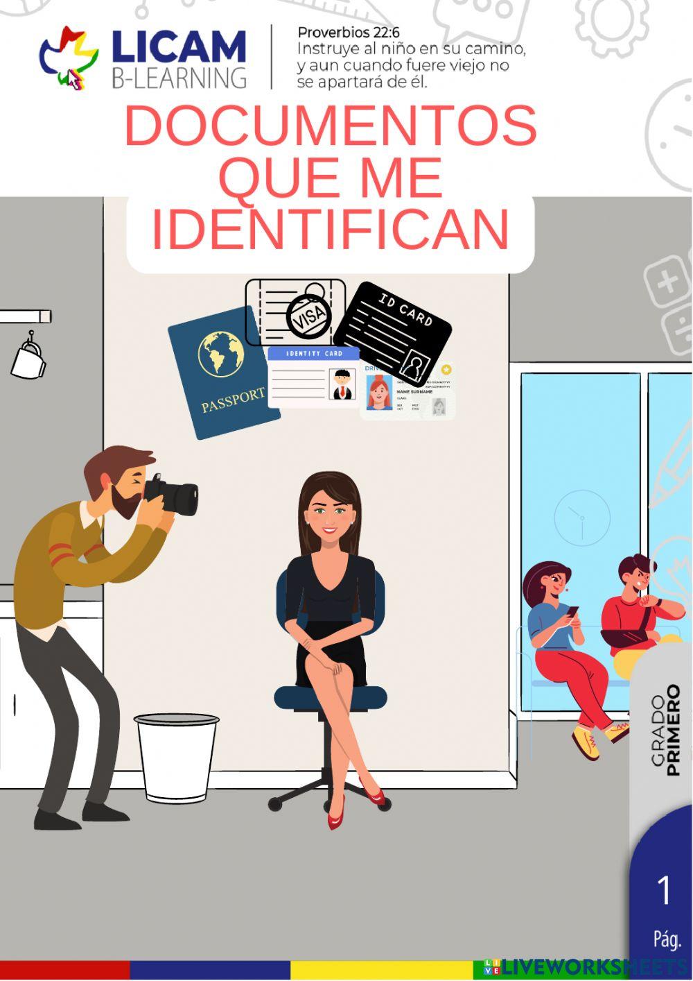 Documentos que me identifican worksheet | Live Worksheets