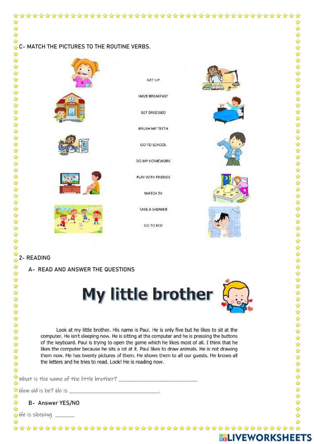 English test various topics worksheet | Live Worksheets
