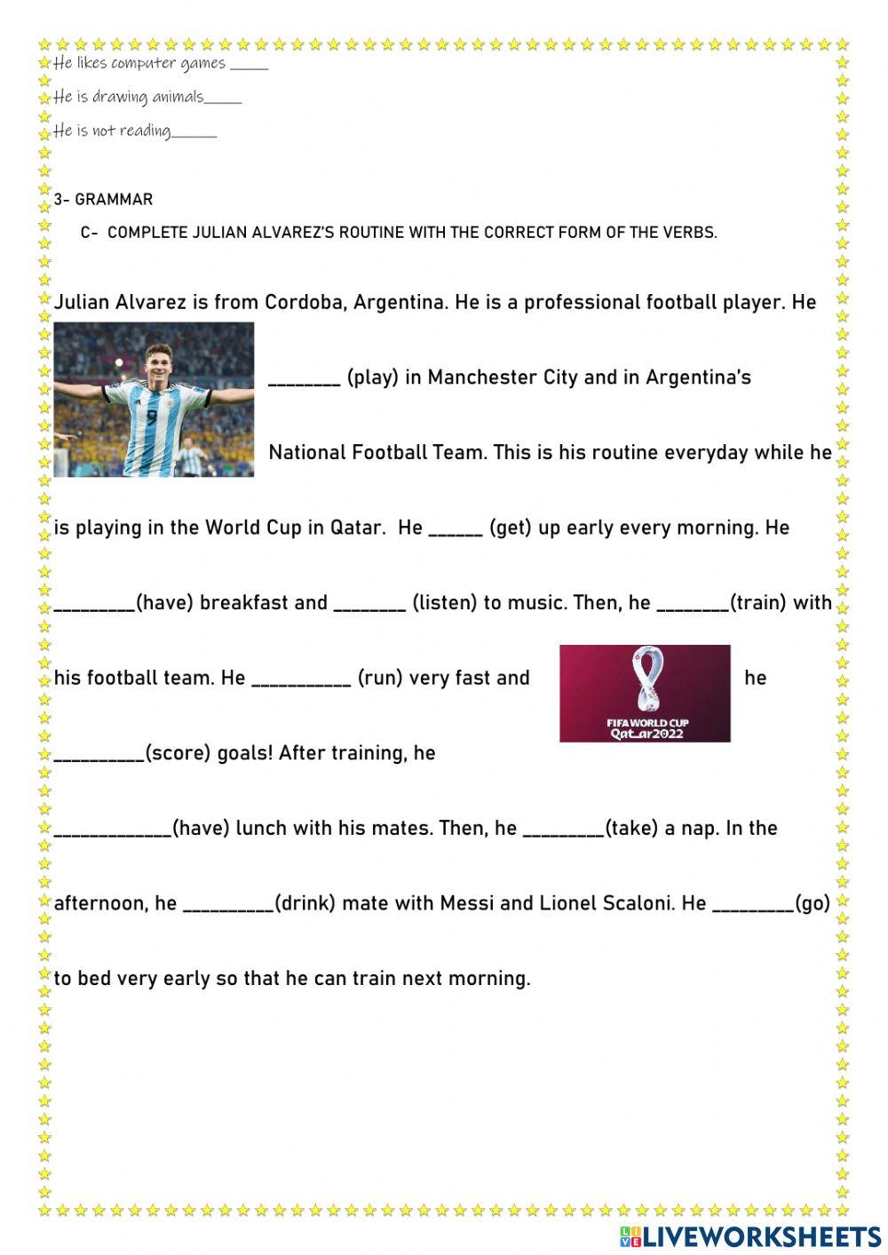 English test various topics worksheet | Live Worksheets