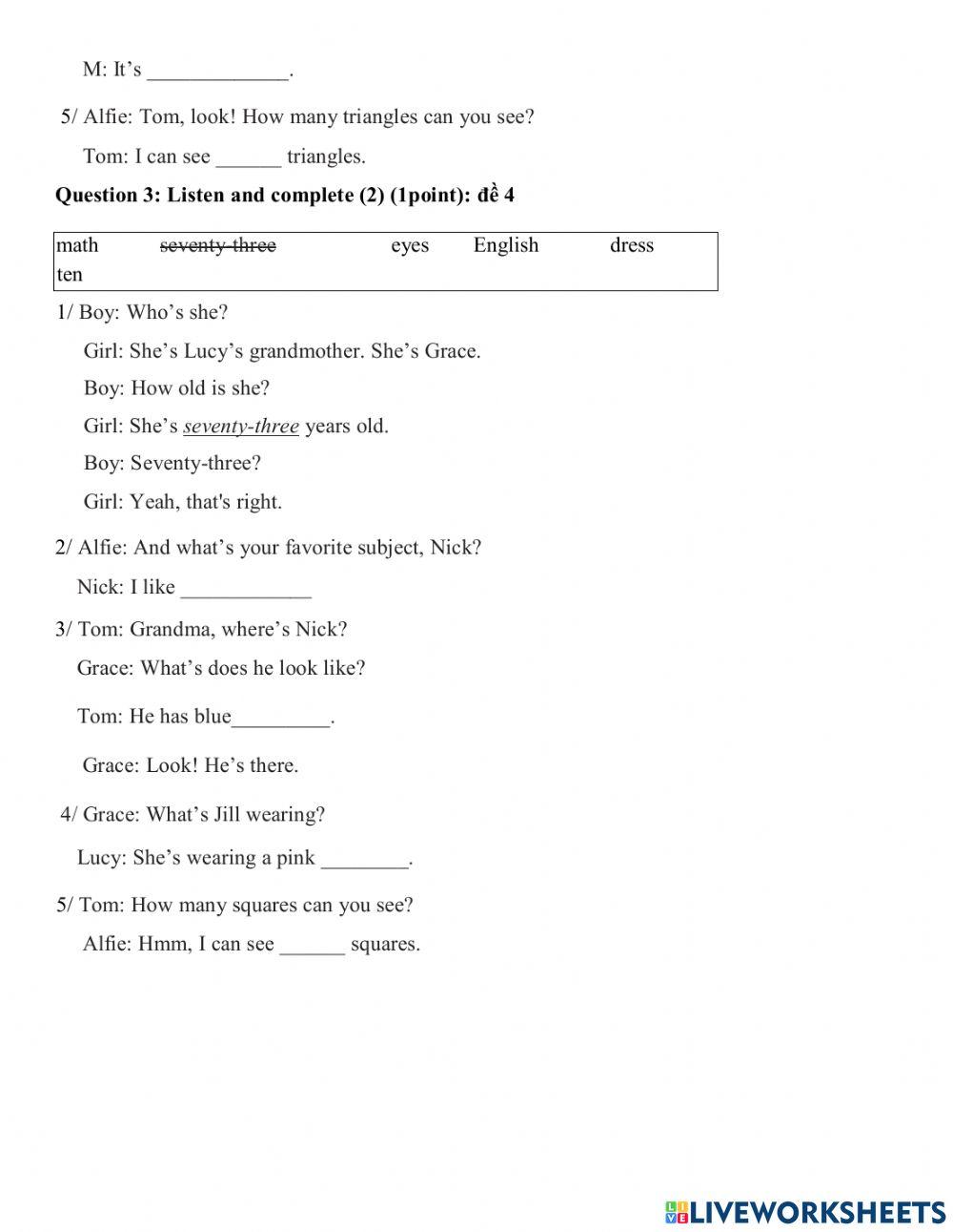 Listen and comp… | Free Interactive Worksheets | 2244824