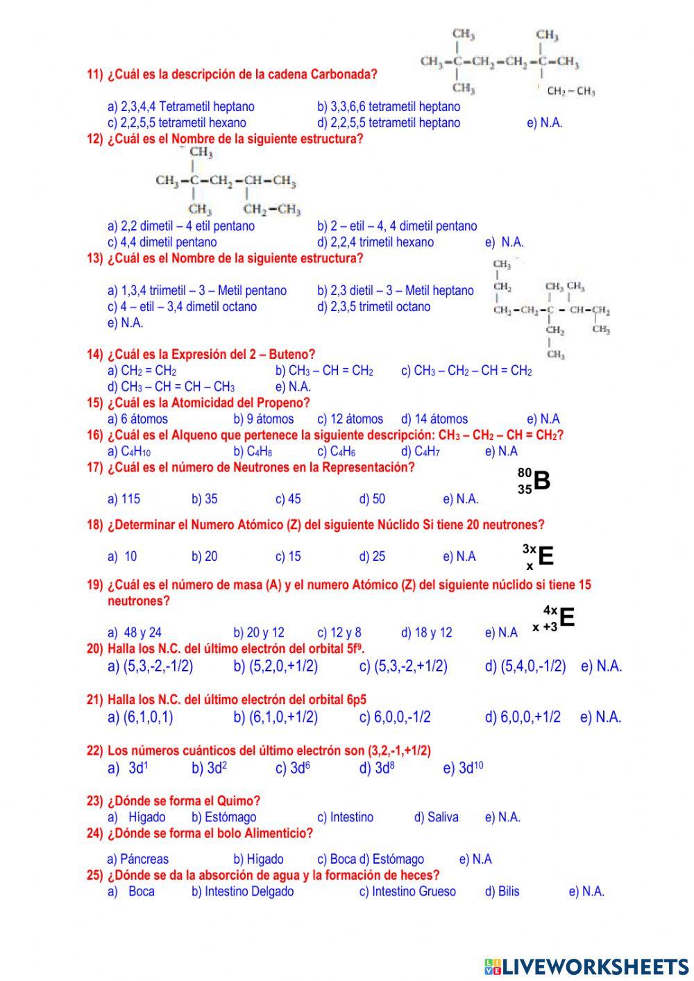 EXAMEN CTA 5to SEC worksheet | Live Worksheets