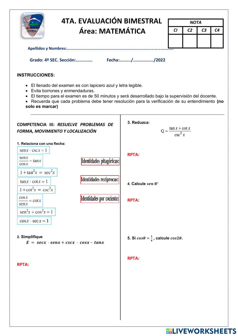 Raz mat 4to worksheet | Live Worksheets