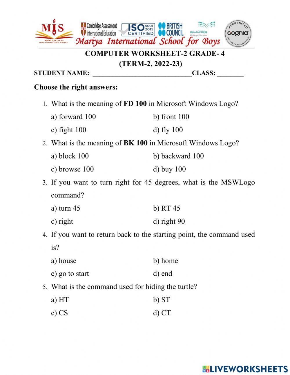 MSWLogo | Free Interactive Worksheets | 2245029