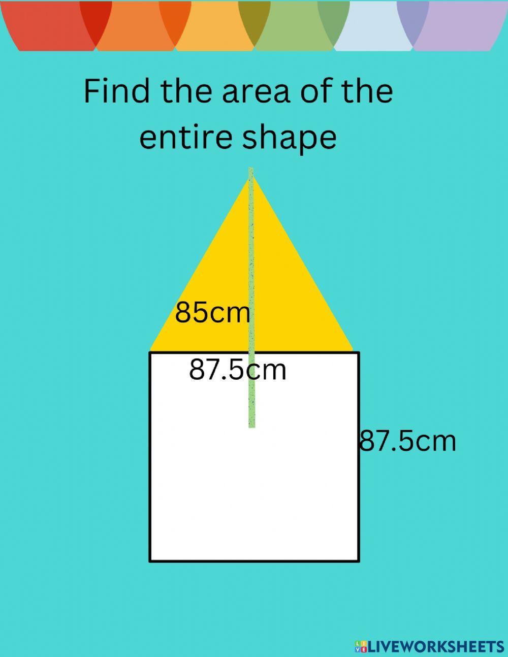 Find the area of the shape worksheet | Live Worksheets