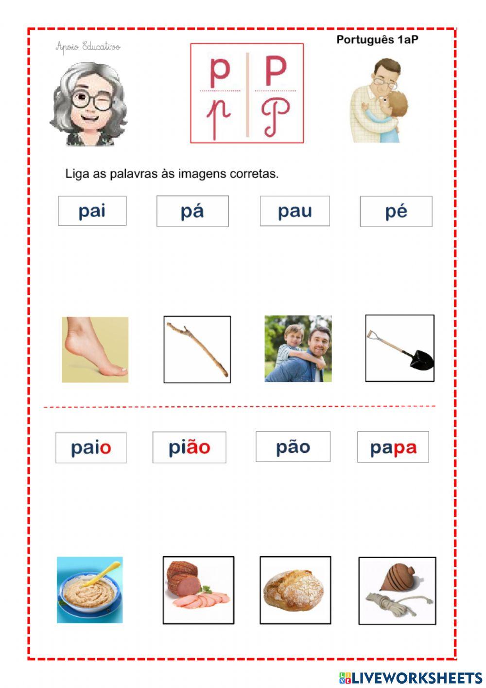 Letra P online exercise for 1.º ano | Live Worksheets