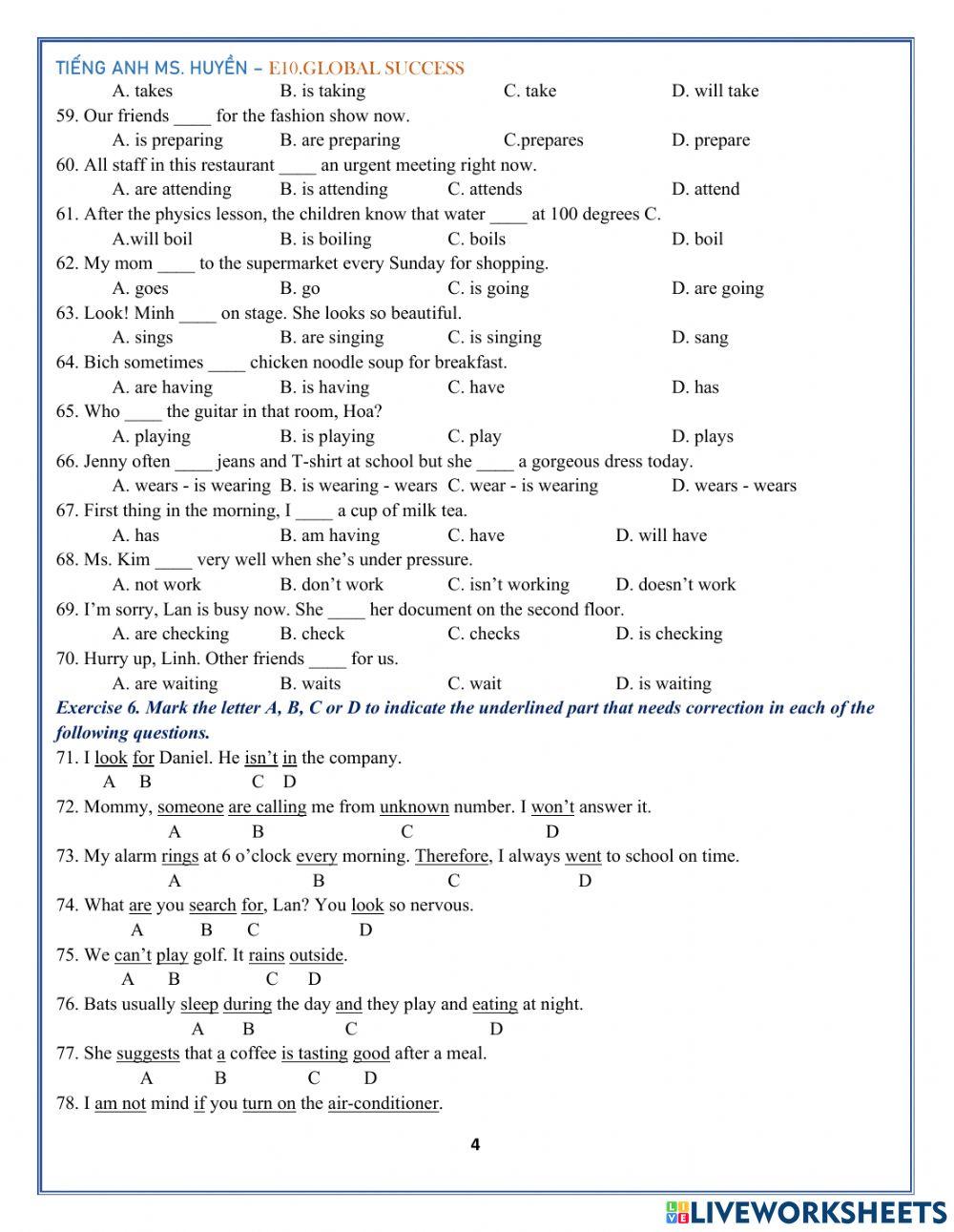 E10. global suc… | Free Interactive Worksheets | 2245956