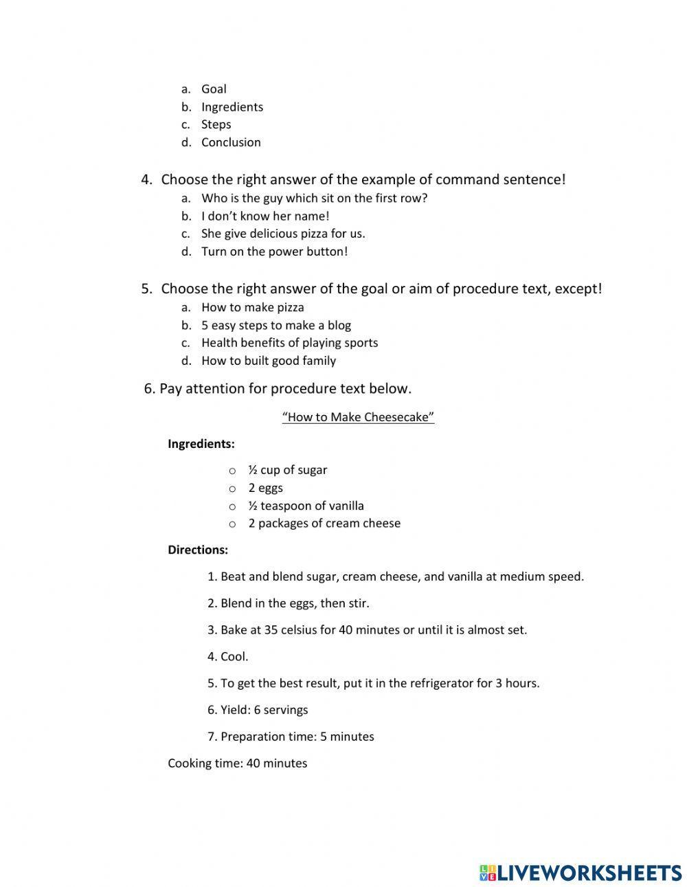 procedure text example